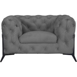 Home Affaire Chesterfield-Sessel &raquo;Amaury Sessel&laquo; aufw&auml;ndige Knopfheftung, moderne Chesterfield Optik, Fu&szlig;farbe w&auml;hlbar grau Struktur (100% Polyester9;