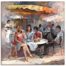 Artland Leinwandbild &raquo;Damen im Caf&eacute; II&laquo; Gruppen & Familien 1 Stk. tlg. auf Holzrahmen gespannt braun Leinwand B/H/T: 50cm x 50cm, Leinwandbild Gruppen & 