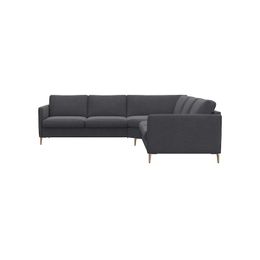FLEXLUX Ecksofa &raquo;Fiore, gleichschenklig, bequem durch hochwertigem Sitzaufbau&laquo; schmale Armlehnen, Kaltschaum, F&uuml;&szlig;e Alu+ Eiche grau 100% Polyester B/H/