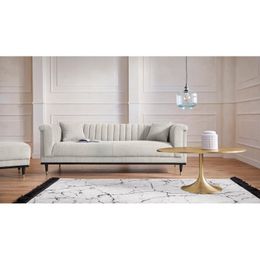 Home Affaire 3-Sitzer &raquo;Chamby New&laquo; im Boucl&eacute;-Strukturbezug mit Steppung im Lehnenbereich beige Boucl&eacute; (100% Polyester) B/H/T: 210cm x 71,5cm x 85cm