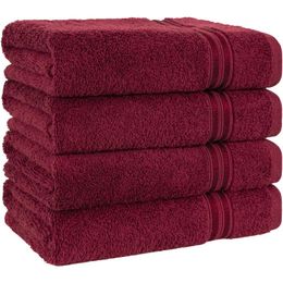 HAMMETEX Handtuch Set &raquo;4er Set Handt&uuml;cher 50x100 cm, 100% Baumwolle, Weich & Saugstark&laquo; mit Bord&uuml;re, einfarbig, weich rot Frottier, Baumwolle B/L: 