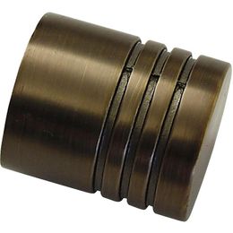 Gardinia Gardinenstangen-Endst&uuml;ck &raquo;Zylinder&laquo; Serie Einzelprogramm Chicago &Oslash; 20 mm braun 2 Stk.