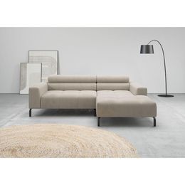 Home Affaire Ecksofa &raquo;Claya, 223 cm breit, L-Form, Kopfteilverstellung&laquo; Moderne Steppung, weicher Polsteraufbau & saugroboterfreundliche H&ouml;he beige 95