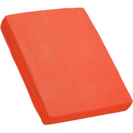 Kum Spannbettlaken &raquo;Frottee Spannbetttuch&laquo; bis ca. 30 cm Matratzenh&ouml;he, weich & kuschelig orange Frottee, Obermaterial: 100% Polyester B/L: 200cm, 1 