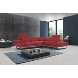 Egoitaliano Ecksofa &raquo;Queenie, extravagantes Sofa mit erstklassigem Sitzkomfort, L-Form&laquo; mit verstellbarer Armlehne und Kopfteilen f&uuml;r Wohlf&uuml;hlkomfort rot Luxus-