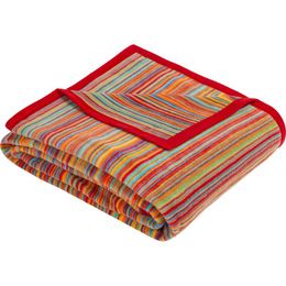 Ibena Wohndecke &raquo;Jacquard Decke Malang&laquo; mit filigranen Streifen, made in Europe bunt Mischgewebe B/L: 100cm x 150cm