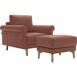 Creation BY ROLF BENZ Sessel &raquo;CR.450, Designsessel, Loungesessel&laquo; modern Landhaus, mit tollem Sitzkomfort, Breite 88 cm, Fu&szlig; Nussbaum braun NaturLEDER