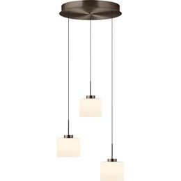 HELL h&ouml;llisch gutes Licht LED Pendelleuchte &raquo;ELLI&laquo; LED-Modul 1 Stk. Warmwei&szlig; B-Link Fernbedienung, Stufenlos h&ouml;henverstellbar braun 3, &Oslash; 43cm, 1 Stk.