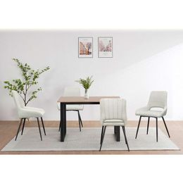 OTTO home Esszimmerstuhl &raquo;Derrek&laquo; (Set) im 2 er Set mit gepolsterter R&uuml;ckenlehne wei&szlig; 100% Polyester B/H/T: 56cm x 87cm x 58cm