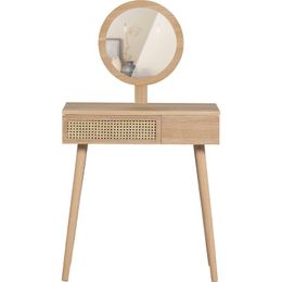 Woood Schminktisch &raquo;Soof&laquo; inkl. Spiegel, H 125 cm x B 70 cm beige B/H/T: 70cm x 125cm x 40cm