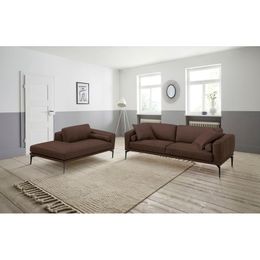 Egoitaliano Polstergarnitur &raquo;Masu, Design trifft sensationellen Sitzkomfort&laquo; Set besteht aus 2,5-Sitzer, freistehende Ottomane und 3 Rollkissen braun Leder &raquo;BULL&laquo;