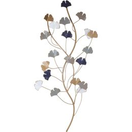 OTTO home Wanddekoobjekt &raquo;Gingko Bl&auml;tter, florale Dekoration&laquo; hochwertige Wanddeko, aus Metall, ca.91cm hoch bunt Metall B/H/T: 38cm x 91cm x 3,5cm, 