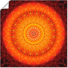 Artland Wandbild &raquo;Mandala Energie 1&laquo; Muster 1 Stk. tlg. als Leinwandbild, Poster in verschied. Gr&ouml;&szlig;en orange B/H/T: 50cm x 50cm, Poster Muster quadratisch, 1 