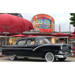 papermoon Fototapete &raquo;JUKE BOX DINER-OLDTIMER NEON ROUTE 66 VINTAGE RETRO XXL&laquo; bunt Vlies B/L: 4m x 2,6m, Bahnen: 8 Stk.