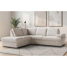 Sit & More sit&more Ecksofa &raquo;Moreno L-Form, B: 238 cm&laquo; mit Armteilverstellung, optional Schlaffunktion beige 100% Polyester B/H/T: 238cm x 82cm x 202cm, 