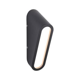 Paulmann LED Au&szlig;en-Wandleuchte &raquo;Cliff IP44 64x116mm 3000K 9,5W 300lm 230V Anthrazit Aluminium&laquo; 1 Stk. Warmwei&szlig; seewasserresistent grau 1, H: 24,2cm, 1 Stk.
