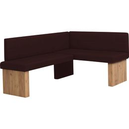 massivline&more Eckbankgruppe &raquo;Anna&laquo; Set, 4 Stk. tlg. mit 2 St&uuml;hlen mit massiven Gestell braun Holzwerkstoff, Kunstleder Kunstleder, Langer Schenkel 