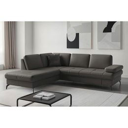 Sit & More sit&more Ecksofa &raquo;Morris Jubi, Ottomane, Breite 238 cm&laquo; mit Armteilfunktion, wahlweise mit Schlaffunktion grau B/H/T: 238cm x 83cm x 202cm, NaturLEDER
