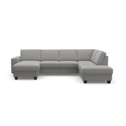 OTTO home Wohnlandschaft &raquo;County U-Form&laquo; wahlweise Ottomane links oder rechts, mit Federkern-Polsterung silber Luxus-Microfaser (100% Polyester);