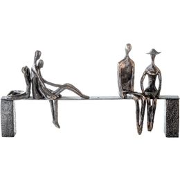 Casablanca by Gilde Dekofigur &raquo;Skulptur Leisure&laquo; Dekoobjekt, H&ouml;he 23 cm, mit Spruchanh&auml;nger, Wohnzimmer braun Metall B/H/T: 45cm x 23cm x 7cm