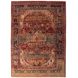 Theko Wollteppich &raquo;Saharna 7518&laquo; rechteckig 12 mm H&ouml;he reine Wolle, Orient-Optik, mit Fransen rot Wolle B : 300cm 1 Stk., 12mm, L: 395cm