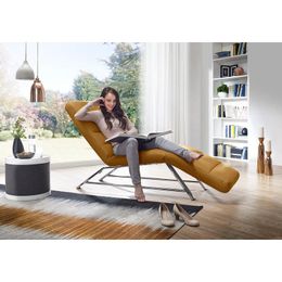 W.Schillig Relaxliege &raquo;daily dreams bequem und elegant, B/T 75/170cm&laquo; Funktionsliege wahlweise mit Motor, Gestell Chrom, Breite 75 cm gelb Longlife 