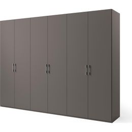 set one by Musterring Dreht&uuml;renschrank &raquo;Henderson&laquo; in 2 Breiten, inkl. Fachb&ouml;den und Kleiderstangen grau Holzwerkstoff B/H/T: 301cm x 223cm x 60cm, 