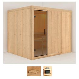 Karibu Sauna &raquo;Gitte&laquo; Set, ohne Ofen beige ohne Ofen, (ohne Ofen)