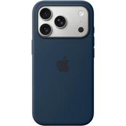 Apple Smartphone-H&uuml;lle &raquo;iPhone 17 Pro Silikon Case mit MagSafe&laquo; Smartphones 16,0 cm (6,3 Zoll) blau Mikrofaser, Silikon Funktioniert nahtlos mit der 