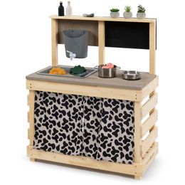 Muddy Buddy Outdoor-Spielk&uuml;che &raquo;Big Leo&laquo; natur - warmgrau grau Holz, Polyester Einheitsgr&ouml;&szlig;e