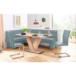 Home Affaire Eckbank &raquo;Nils&laquo; Sitz und R&uuml;cken gepolstert, verschiedene Qualit&auml;ten blau Holzwerkstoff, Massivholz, Polyester B/H/T: 222cm x 89cm x 162cm,