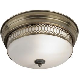 Searchlight Deckenleuchte &raquo;Edinburgh 2Lt Deckenleuchte - Antikes Messing und Glas&laquo; E27 1 Stk. braun H: 16cm, 1 Stk.
