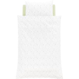 Tr&auml;umeland Babybettw&auml;sche &raquo;Sommergr&uuml;n&laquo; 2 Stk. mit Allover-Print wei&szlig; Jersey, Obermaterial: 100% Baumwolle B/L: 100cm x 135cm, Jersey, B/L: 60cm x 40cm, 2 Stk.