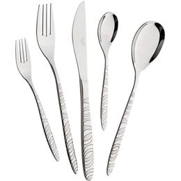 Mulex Besteck-Set &raquo;Long Beach&laquo; teilsatiniert silber Edelstahl 18/0 60 Stk.