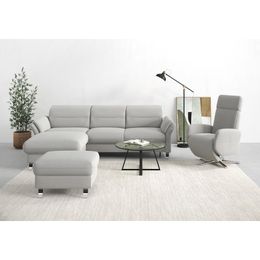 Sit & More sit&more Ecksofa &raquo;Grenoble L-Form mit Federkern&laquo; wahlweise mit Schlaffunktion, Bettkasten, Arm- und Kopfteilverstellung silber B/H/T: 251cm x 85cm x 