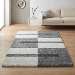 Ayyildiz Teppiche Hochflor-Teppich &raquo;Gala Shaggy 2505, auch als L&auml;ufer und in Rund&laquo; rechteckig 30 mm H&ouml;he robuster Langflor, alle R&auml;ume, Wohnzimmer grau Kunstfaser B : 