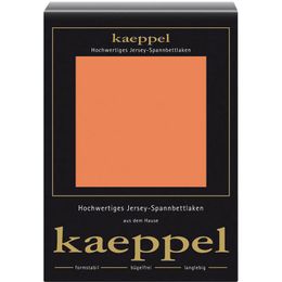 Kaeppel Spannbettlaken &raquo;Single Jersey Mako Elasthan&laquo; aus 97% Baumwolle und 3% Elasthan orange Jersey-Elasthan, Obermaterial: 97% Baumwolle, 3% Elasthan B/L: 