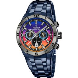 Festina Herren Chronograph &raquo;Chrono Bike 2024 - Special Edition&laquo; Quarzuhr, Armbanduhr, Herrenuhr, Edelstahlarmband blau Einheitsgr&ouml;&szlig;e