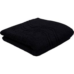 Ross Duschtuch &raquo;Cashmere feeling&laquo; 100% Baumwolle, mit Wellen-Bord&uuml;re, gro&szlig;e Farbauswahl schwarz Frottier, Baumwolle B/L: 75cmx140cm, 1 Stk., Frottier