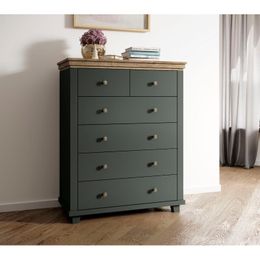 Home Affaire Schubkastenkommode &raquo;Evora mit 6 Schubladen, viel Stauraum, 90x42x112,5 cm (BxTxH) FSC &laquo; Kommode mit MDF-Applikationen, Landhausstil, 