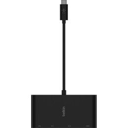 Belkin Video-Adapter &raquo;USB-C-Multimedia-Adapter&laquo; USB-C zu HDMI RJ-45 (Ethernet) USB 3.0 Typ A VGA 15 cm schwarz Einfache Installation dank Plug & Play