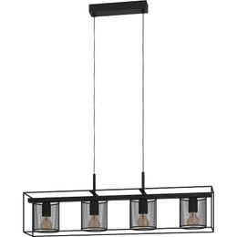 Eglo H&auml;ngeleuchte &raquo;CATTERICK&laquo; E27 1 Stk. H&auml;ngeleuchte in schwarz aus Stahl - exkl. E27 - 40W schwarz H: 110cm, 1 Stk.