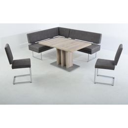 K+w Komfort & Wohnen K+W Komfort & Wohnen Essgruppe 4 Stk. tlg. langer Schenkel links oder rechts, 2 Freischwinger, 1 Funktionstisch grau B/H/T: 158cm x 89cm x 199cm, 
