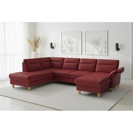 Sit & More sit&more Wohnlandschaft &raquo;Pamela, U-Form, B: 292 cm, Leder&laquo; B/H/T: 292cm x 90cm x 212cm, NaturLEDER Stoff, Ottomane links, ohne Bett,ohne Bettkasten,
