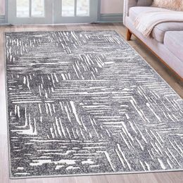 OTTO home Teppich &raquo;Navid&laquo; rechteckig 9 mm H&ouml;he Kurzflor, Hoch-Tief-Struktur, 3D-Design, modern, pflegeleicht grau Kunstfaser B : 60cm 1 Stk., 9mm, L: 