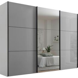 STAUD Schwebet&uuml;renschrank &raquo;Includo Glas, Made in Germany&laquo; grau Holzwerkstoff wei&szlig;, B/H/T: 298cm x 222cm x 68cm, T&uuml;ren: 3 Stk. Premium