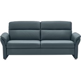 Die PlanBar 3-Sitzer &raquo;PN-EM16031, Breite 216 cm&laquo; Echtleder mit Federkernpolsterung, wahlweise mit Armteilverstellung blau B/H/T: 216cm x 96cm x 92cm, 