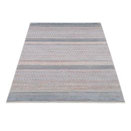 OCI DIE TEPPICHMARKE Teppich &raquo;FARBEN MASTER&laquo; rechteckig 7 mm H&ouml;he Klassisches Muster, eingefasst, in 3-D-Optik, mit Fransen blau Polyester B : 80cm 1 