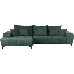 GUTMANN FACTORY Ecksofa gr&uuml;n 95% Polyester 5% Nylon B/H/T: 300cm x 60cm x 205cm, Flachgewebe, Ottomane links