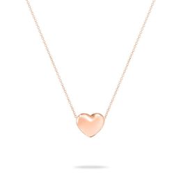 Echtzeit Damen Kette mit Anh&auml;nger &raquo;Schmuck Geschenk Edelstahl Halskette Puffy Heart Herz&laquo; rosa Edelstahl, L: 45 B: 2mm